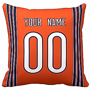 ANTKING Chicago Throw Pillow Custom Any Name and Number for Men Youth Boy Gift 16" x 16", 18" x 18"