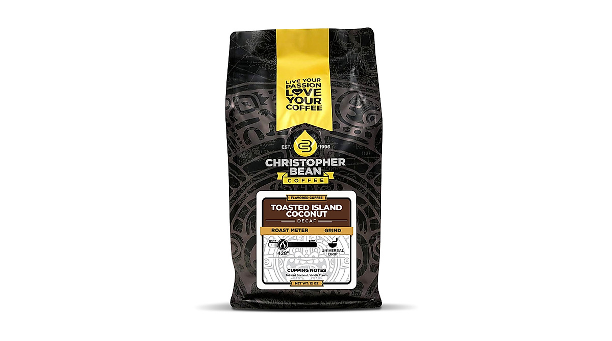 Christopher Bean Toasted Island Coconut Decaf Coffee - 12oz Arabica Ground