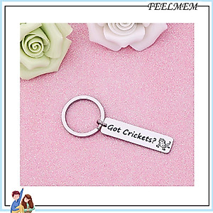 FEELMEM Got Crickets Bearded Dragon Keychain Funny Lizard Gift Animal Reptile Keyring Bearded Dragon Pet Lizard Lover Gift Reptile Lover Gift (Got Crickets)