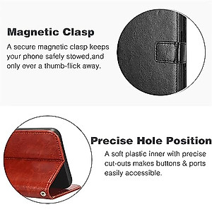 Leather Case for Oppo Reno2, Wallet Case for Oppo Reno2 Flip PU Leather Cover, Magnetic Buckle Protection Phone Cover for Oppo Reno2 Case Red