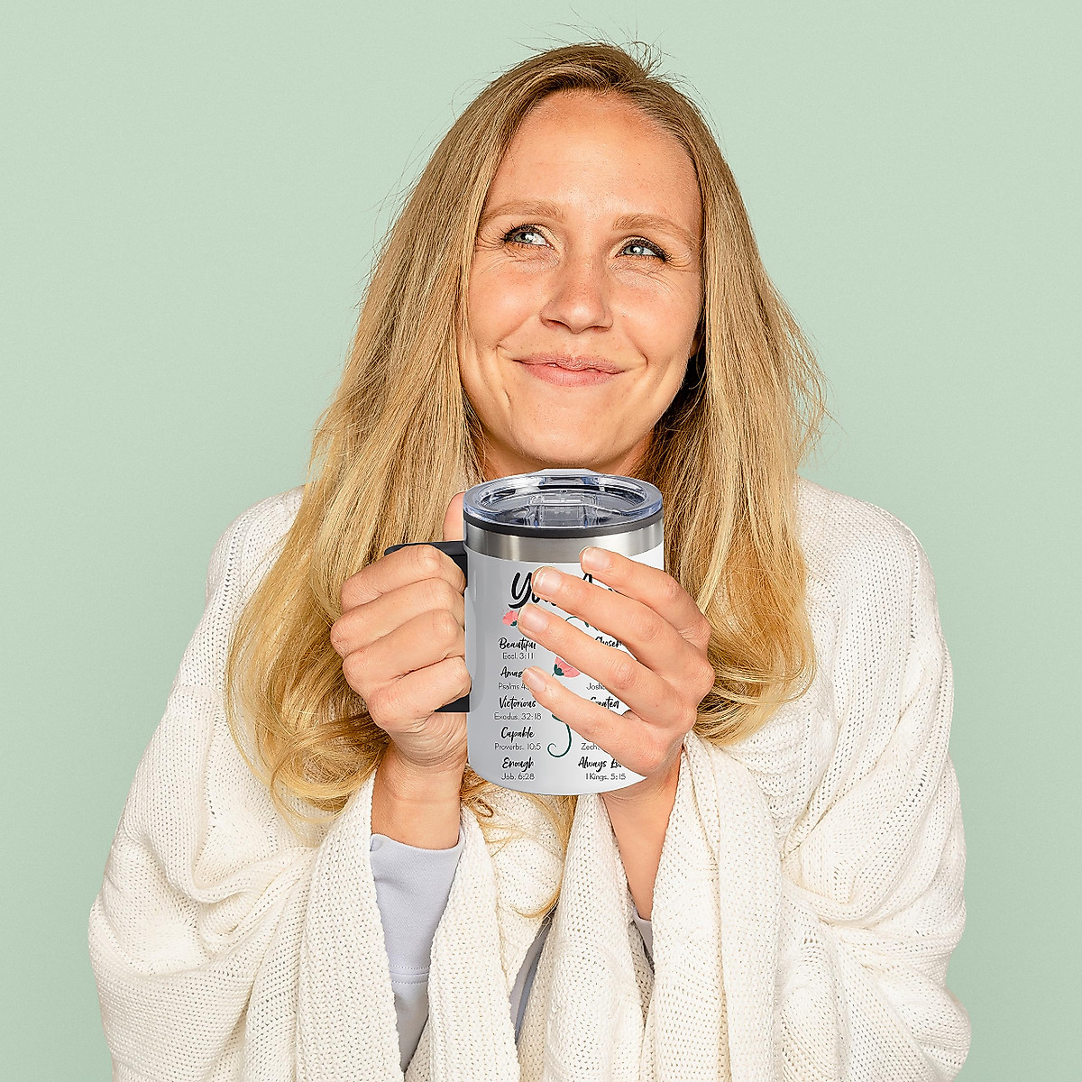 Bible Verse Mug & Gift Box, Christian Gifts for Women Faith - Inspirational Gifts for Women, Religious Gifts for Women & Spiritual Gifts For Women, Coffee Tumbler For Women & Men Catholic Gifts (14oz)