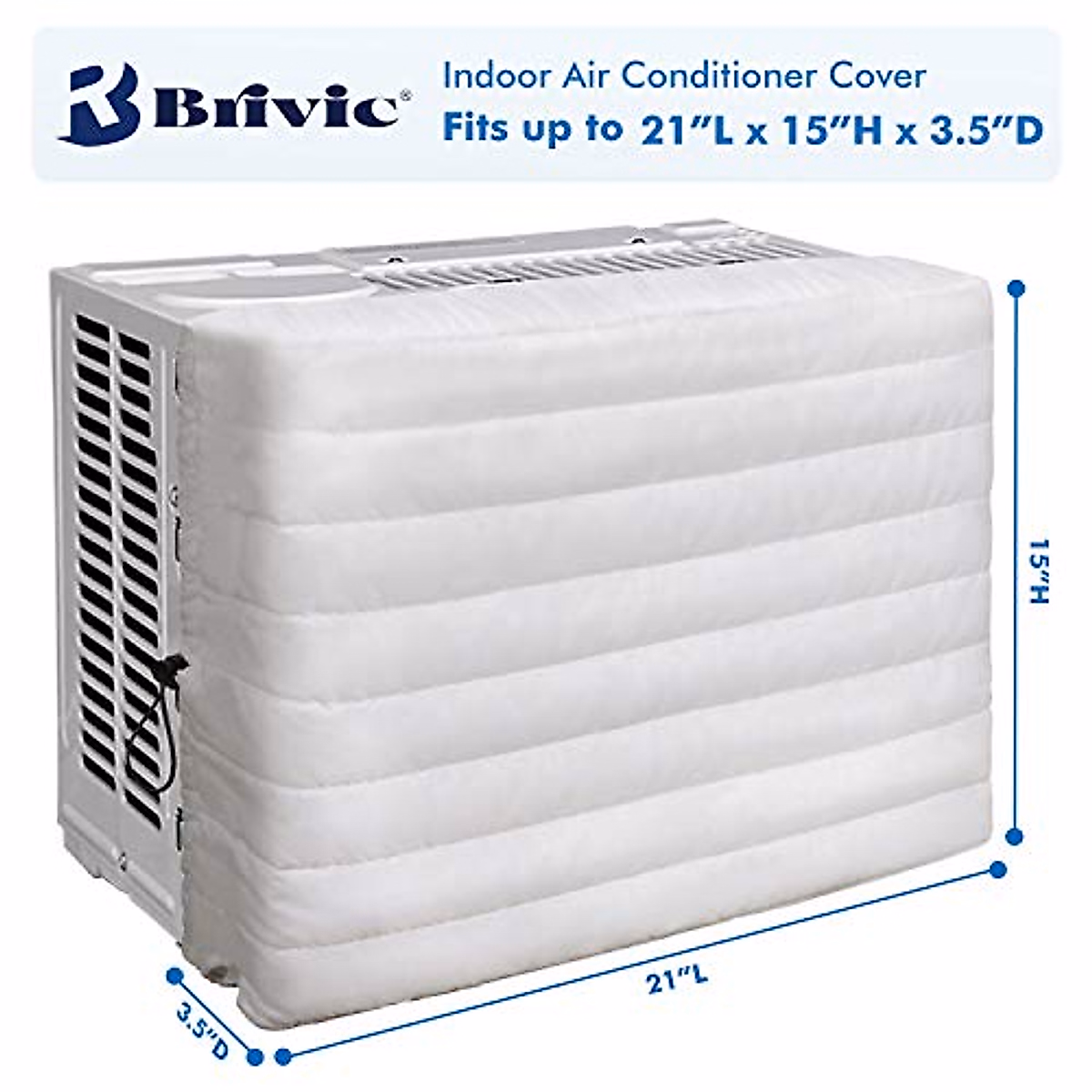 Brivic Indoor Air Conditioner Cover AC Cover for Inside Window Unit 21 x15 x 3.5 inches(L x H x D),White