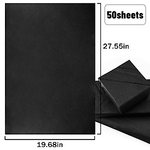 MR FIVE 50 Sheets 20" X 28" Large Size Black White Tissue Paper Bulk,Black or White Tissue Paper for Gift Bags,Black or White Tissue Paper for Crafts,Holiday,All Occasion Use (Black)
