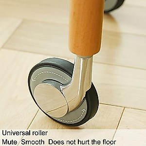 POCHY Multipurpose Catering Trolley Movable Serving Cart Kitchen Trolley Kitchen Rolling Storage Cart Universal Wheel Beech Bracket PP Tray Load 25Kg (Color : White, Size : 19.7x13.8x24.4in)