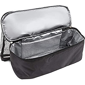 Zodaca Black Mesh Beach Tote with Cooler, Play & Joy Insulated Lake Bag (17 x 16 x 5 in)