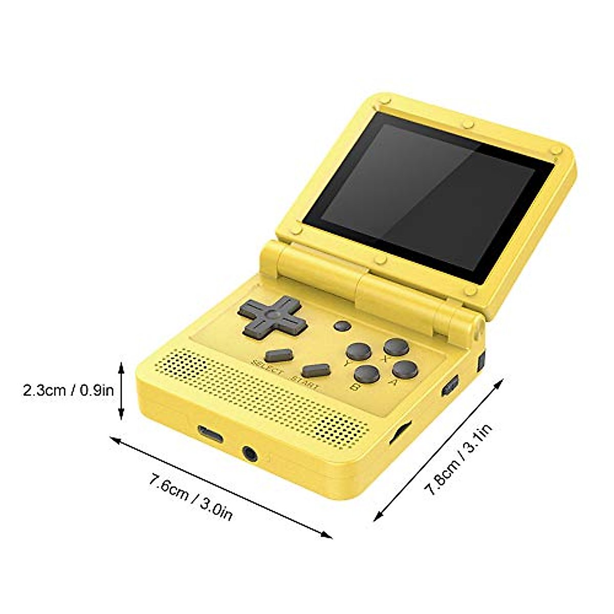 GoolRC Flip Handheld Console 3-inch IPS Screen Open System Game Console with 16G TF Card Built in 2000 Games Portable Mini Retro Game Console for Kids Red