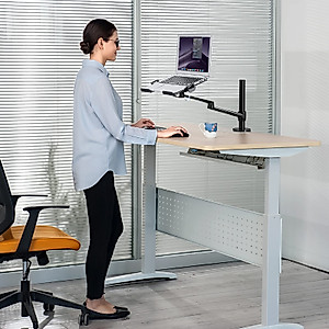 Viozon Laptop/Notebook/Projector Mount Stand, Height Adjustable Single Arm Mount Support 12-17 inch Laptop/Notebook/Tablet, Free Removable VESA 75X75 and 100X100 for Monitor 17-32 inch.