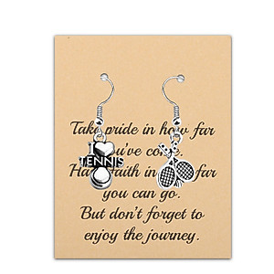 Tennis Earrings I Love Tennis Gift Sports Earrings Tennis Racket Jewelry Tennis Players Gift for Tennis Lovers Fans Tennis Earrings for Women
