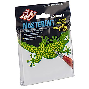 ESSDEE Mastercut Linoleum Carving Blocks - Stampmaking Printmaking Lino Carve - 100 x 100 x 4mm - Pack of 2
