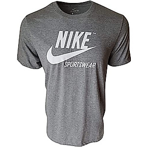 Nike Men Futura Sportswear Logo T-Shirt (Large, Grey)