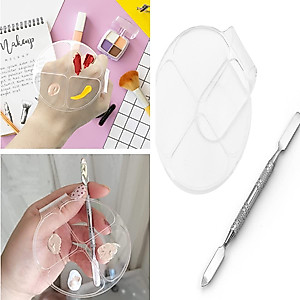 RUITASA Hand Makeup Mixing Palette, Makeup Mixing Palette, Makeup Hand-Held Palette, Nail Art Manicure Palette and 1 Pieces of Makeup Handheld Palette and 1 Pieces Stainless Steel Rod