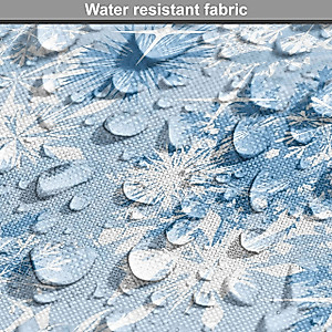 Ambesonne Snowflake Fabric by The Yard, Winter Holiday Illustration Christmas Snowflakes on Abstract Background, Decorative Fabric for Upholstery and Home Accents, 1 Yard, Blue White