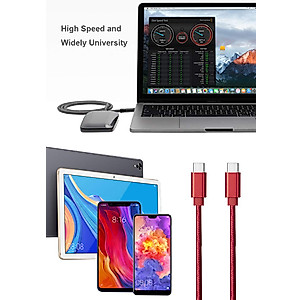 ROFI USB C to USB C Cable, [2Pack 2FT] 60W Power Delivery Fast Charge Type C Cord Compatible with MacBook Pro/iPad Pro/Galaxy S20/Microsoft Surface/Google Pixel and Other USB C Device (2 Feet, Black)