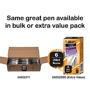 BIC Cristal Xtra Smooth Ballpoint Pen, Medium Point (1.0mm), Black, 12-Count