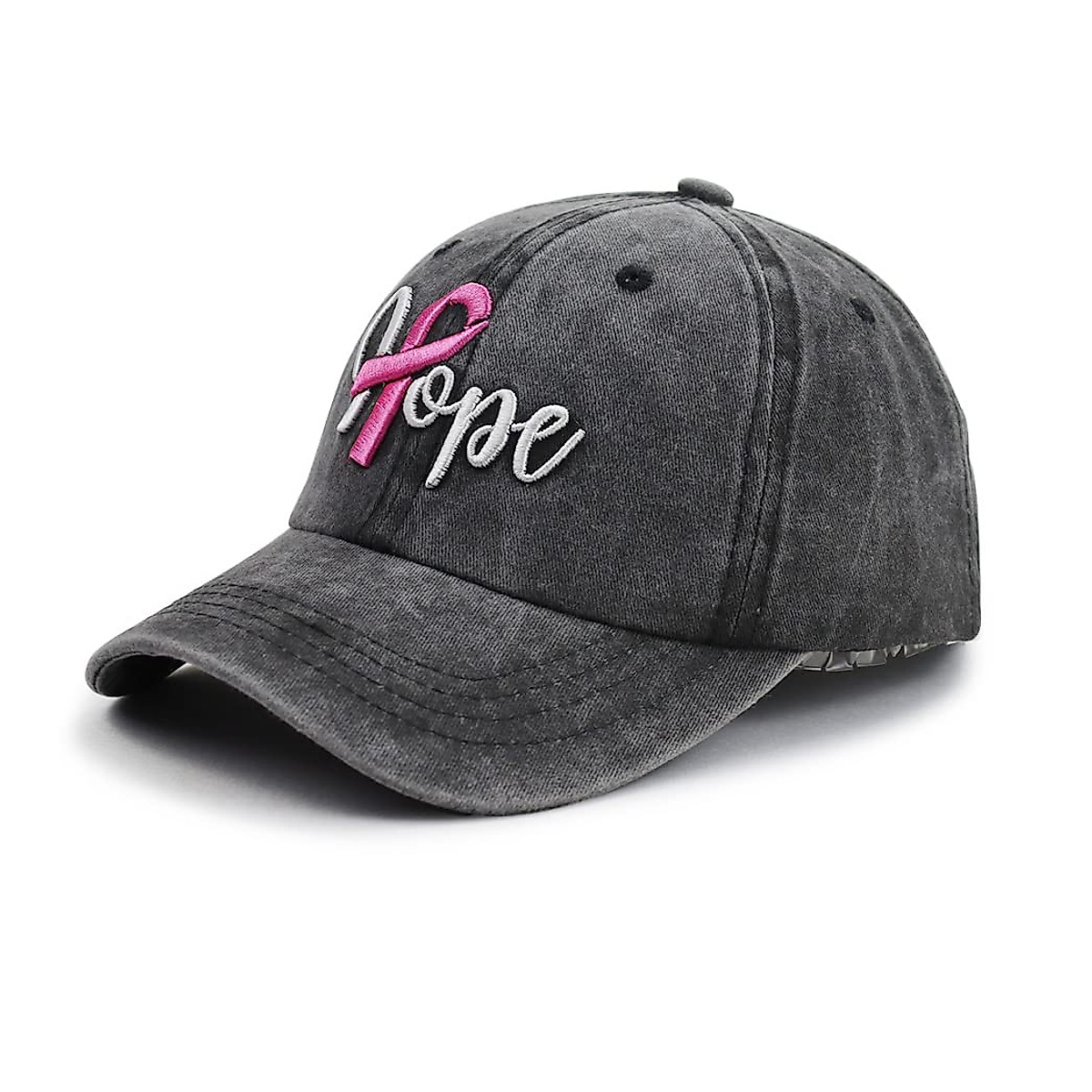 Fight Cancer Inspirational Gifts for Women, Breast Cancer Awareness Decorations Hope Hats, Pink Ribbons Caps for Mom, Grandma, Get Well Soon Gifts Adjustable Cotton Embroidered Baseball Cap