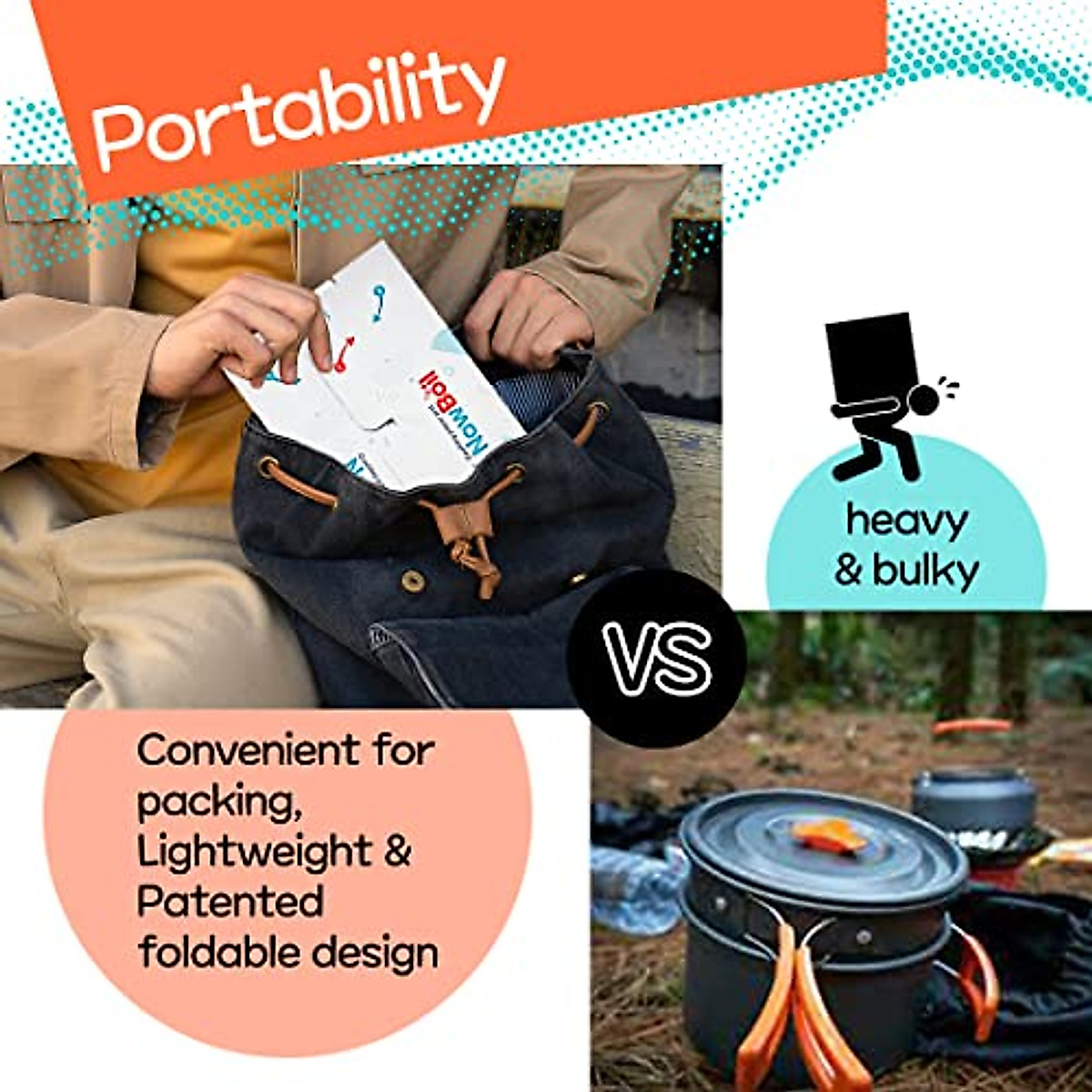 KN FLAX Portable Ice Ring Neck Cooler Cooling Tube (Black) & Paper Ramen Cooker Boiling Portable Paper Camping pot for One (12 pack with 12 side dishes) - Outdoor Camping, Fishing, Kitchen, Summer