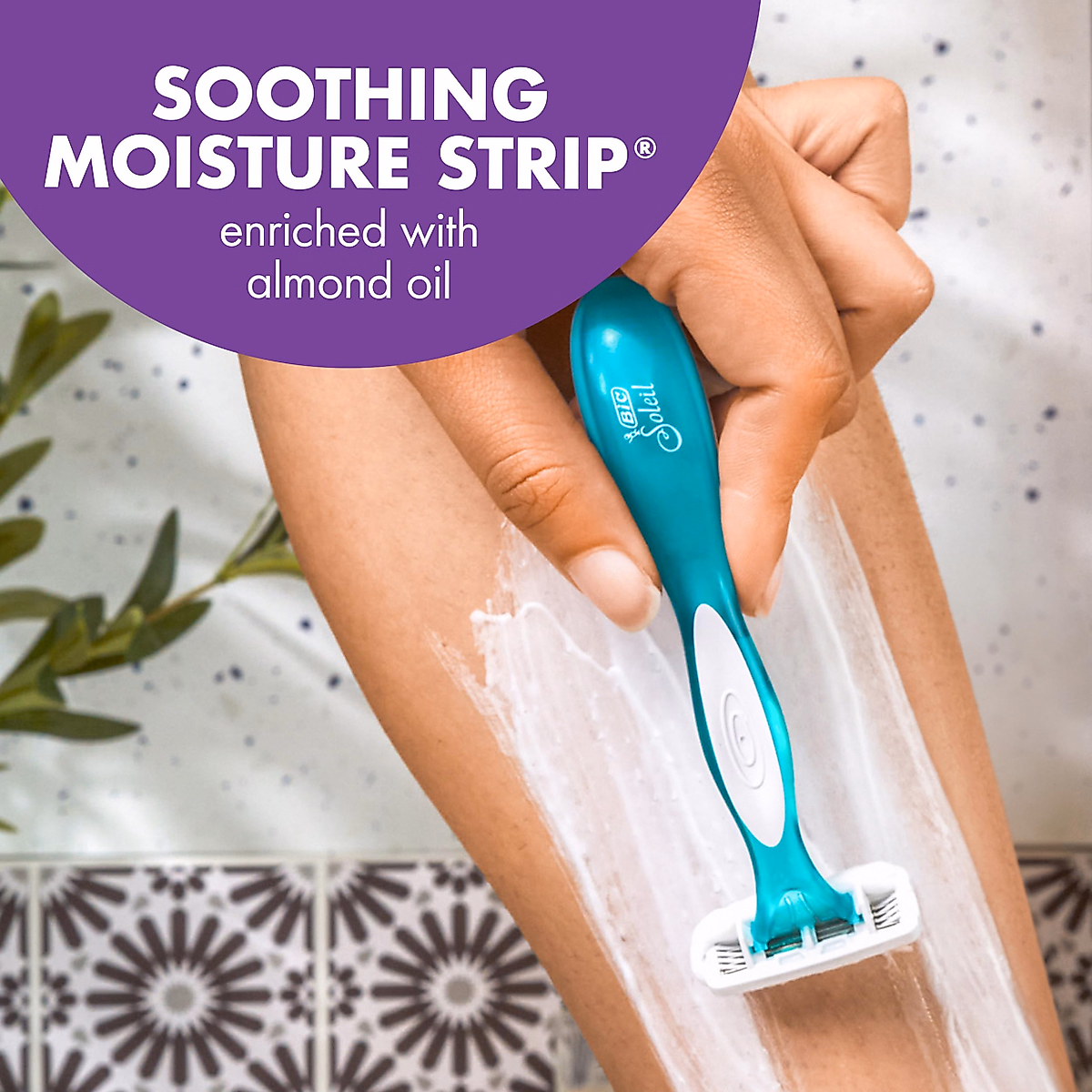 BIC Soleil Escape Women's Disposable 4-Blade Razors, Bikini Line Razor with Lavender & Eucalyptus Scented Handles, 12-Pack