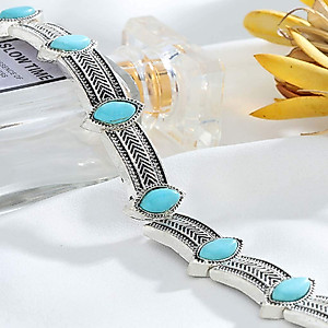 Olbye Turquoise Necklace Silver Short Necklace Choker Personalize Boho Necklace Jewelry for Women