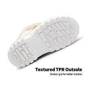 DREAM PAIRS Boys & Girls Faux Fur-Lined Ankle Winter Snow Boots,Size 2 Little Kid,Beige/White,FORESTER