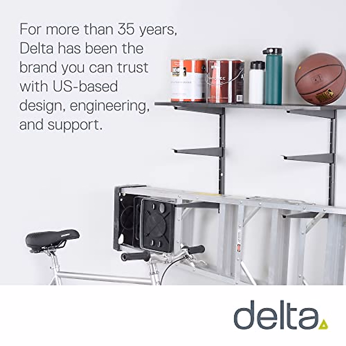 Heavy Duty Wood and Lumber Storage Rack, Holds Up to 480 lbs - Easy to Install Mounted Rack with Steel Construction for Indoor & Outdoor Storage Solution for Garage, Basement & Pantry by Delta Cycle