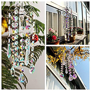 H&D HYALINE & DORA Chandelier Wind Chimes AB Coating Crystal Prisms Hanging Suncatcher Pendant Home Decor Gifts
