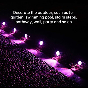 LinkupHome Smart LED Garden Spotlights, Work with Alexa, Google Assistant, Tuya Smart App, WiFi System (No Hub), Outdoor IP65 Waterproof, 8.8m, 9LEDs, 5W Dimmable 16 Million Colors