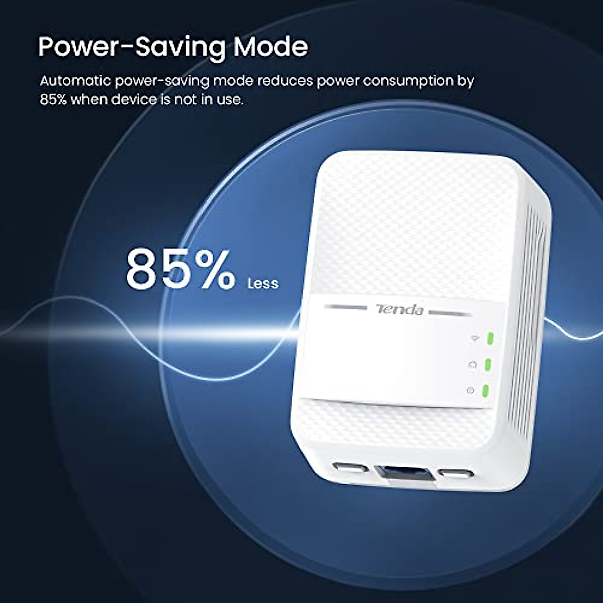 Tenda AV1000 WiFi Powerline Adapter Kit with Gigabit Ports, Powerline Extender with AC650 Dual Band WiFi, Plug and Play, for HD/3D/4K Video Streaming and Gaming (PH10)
