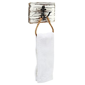 Okuna Outpost 2 Pack Nautical Towel Ring Holder, Anchor Bathroom Decor and Accessories (9 x 6 in)