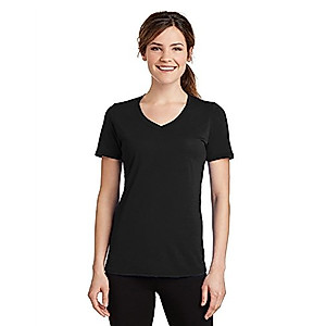 Port & Company Ladies Performance Blend V-Neck Tee Jet Black