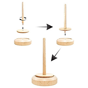 WNYNUEP Wooden Yarn Holder Dispenser for Crocheting, Portable Crochet Yarn Ball Holder for Knitting, Wool Rope Finisher Ribbon Storage Knitting Winder Embroidery Crochet Accessories
