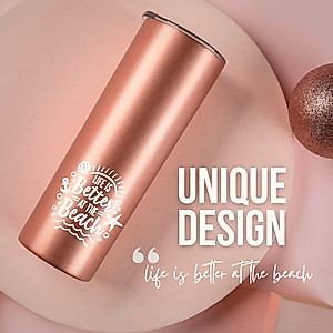 Onebttl Beach Gifts for Women or Men, 20oz Vacuum Insulated Stainless Steel Travel Tumbler with Lid and Straw, Beach Themed Gifts, Gifts for Beach Lovers