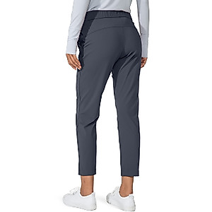 G Gradual Women's Pants with Deep Pockets 7/8 Stretch Sweatpants for Women Athletic, Golf, Lounge, Work (Dark Grey, Medium)