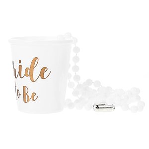 jojofuny Bachelor Party Chain Plastic Wine Cup Necklace Bridal Shot Glasses Party Chain Wine Cup Bachelorette and Bride Shot Glass Necklace Decor Prop ( White )