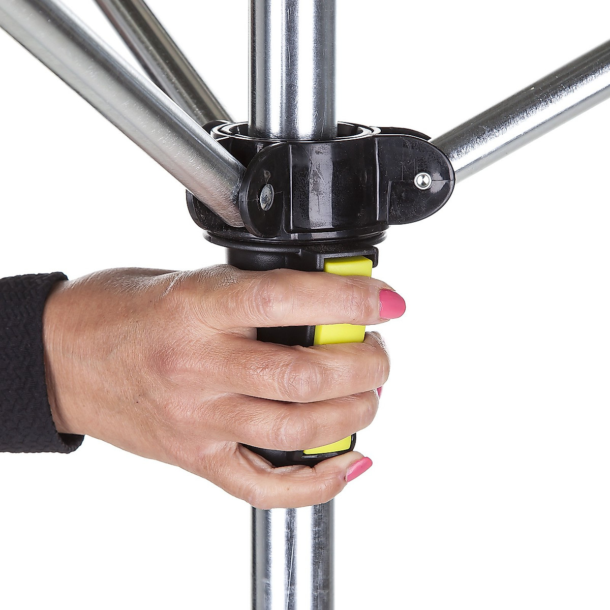 Minky Easy Breeze 115 Ft. Round 3 Arm Rotary Clothesline, Umbrella Drying Rack for Laundry, Easy Operation, Silver