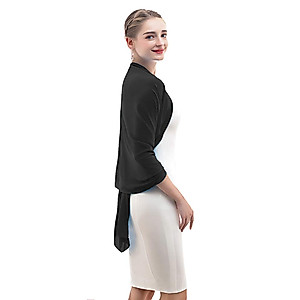 olyrjie Chiffon Shawl Womens Wrap for Evening Dress Wedding Scarf Fashion Pashmina Black