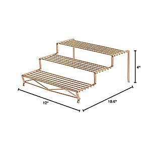 Kitchen Details Copper Geode 3 Tier Spice Rack | Countertop & Cabinet Organizer | Free Standing | Rust Resistant, 1 Count (Pack of 1)