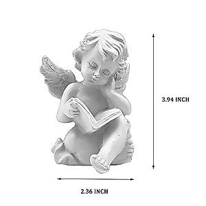Cherubs Angels Resin Garden Statue Figurine , Adorable Angel Sculpture Memorial Statue, Indoor Outdoor Home Garden Decoration (Reading Cherub)