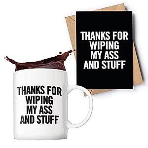 Mom or Dad Gift Bundle - Mother's Day Card - Father's Day Gift Mug - Gift Set for parents - Funny Mom, Dad Gift Pack - Parenting Gift for Men, Women - Mother Gift Idea