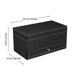 goldwheat Watch Box PU Leather Jewelry Organizer Travel Display Case for Men/Women,4 Slots Magnetic Top,Black