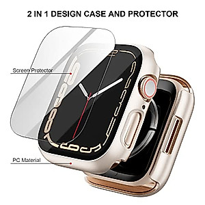 10 Pack Case for Apple Watch SE 2022/SE/Series 6/5/4 40mm with Tempered Glass Screen Protector, Colaxuyi Hard PC Case Anti-Scratch Cover Bumper for iwatch SE/6/5/4 40mm Accessories Starlight