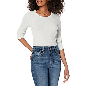 GAP Womens Waffle Knit Long Sleeve T-Shirt T Shirt, Light Heather Grey, X-Large US