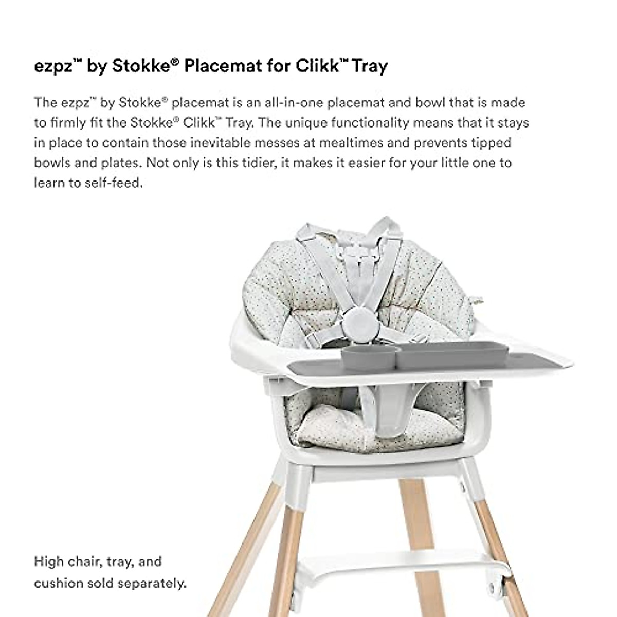 ezpz by Stokke Placemat for Clikk Tray, Soft Mint - Perfectly Fits Stokke Clikk High Chair Tray - Helps Prevent Messy Mealtimes - Durable, Convenient, Dishwasher & Microwave Safe - 100% Silicone