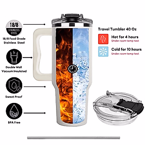 WAZONE Personalized Dentist 40oz Tumbler with Handle and Straw Lid Custom Name Insulated Travel Mugs Stainless Steel Peace Love Dental Leopard Gifts for Women Student Medical Oral Hygienists