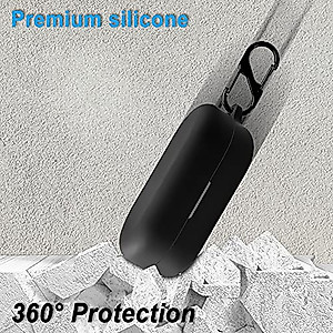 Geiomoo Silicone Carrying Case Compatible with Bang Olufsen Beoplay EQ, Portable Scratch Shock Resistant Cover with Carabiner (Black)