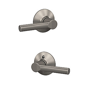 Schlage F10 BRW 619 Broadway Door Lever, Hall & Closet Passage Lock, Satin Nickel