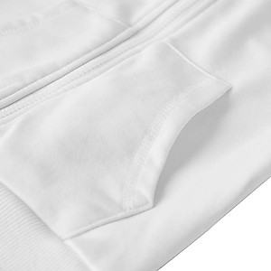 Spring&Gege Boys’ Full Zip Sleeveless Hooded Vest Basic Solid Zipper Tank Tops Hoodie with Pockets, White, Size 7-8 Years