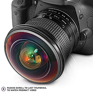Altura Photo 8mm f/3.0 Professional for Nikon Wide Angle Lens Aspherical Fisheye Lens for Nikon D500 D3000 D3200 D3300 D3400 D3500 D5100 D5200 D5300 D5500 D5600 D7100 D7200 D7500 DSLR Cameras