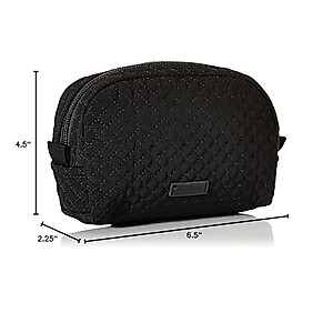Vera Bradley Women's Microfiber Mini Cosmetic Makeup Organizer Bag, Black, One Size