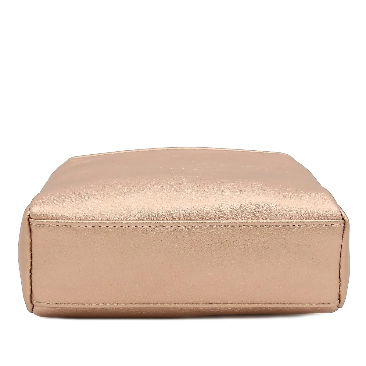 FashionPuzzle Triple Zip Small Crossbody Bag (Rose Gold)