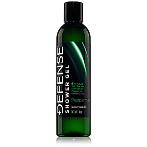 Defense Soap Organic Peppermint Body Wash | All Natural Mint Shower Gel with Tea Tree Oil, Eucalyptus Oil. Wrestling Inspired, For All Mens & Womens Skin Types. 8 oz